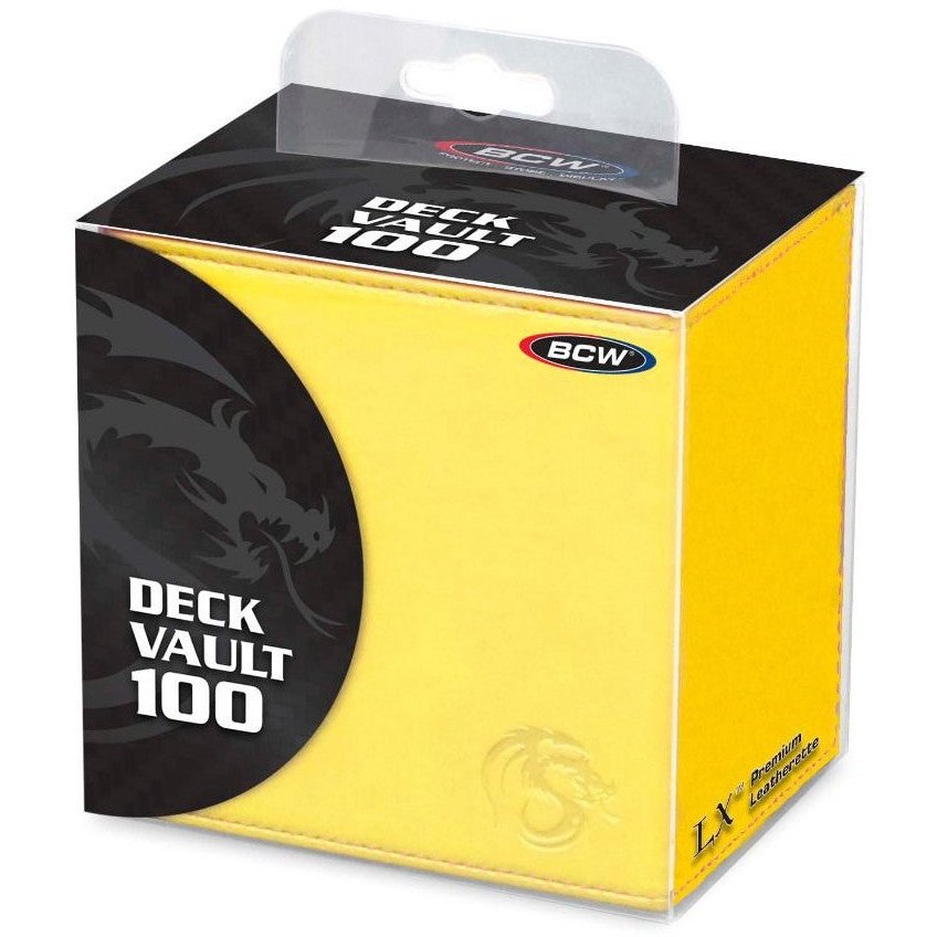 BCW Deck Vault Box LX Yellow (Holds 100 Cards) - The Games Emporium